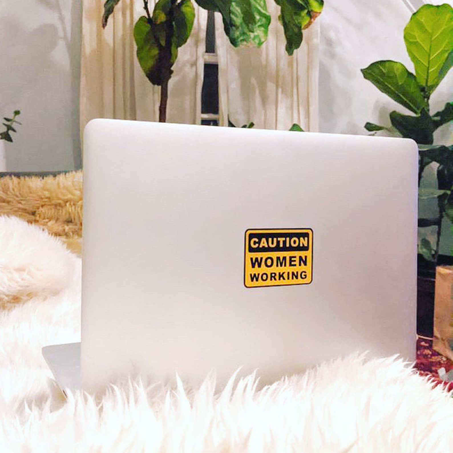 Feminist Sticker Vinyl caution: Women Working | Etsy