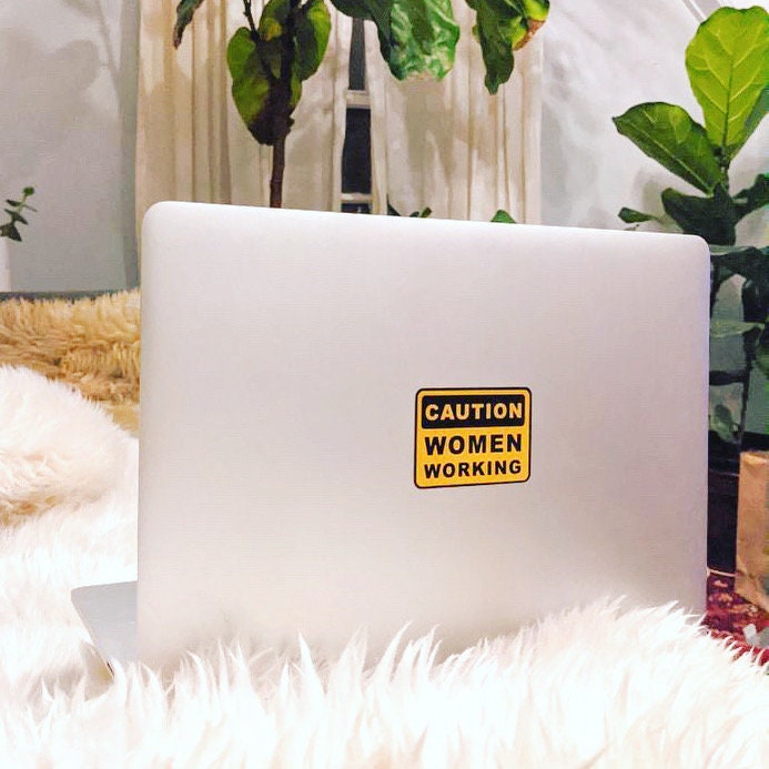 Feminist Sticker Vinyl caution: Women Working | Etsy