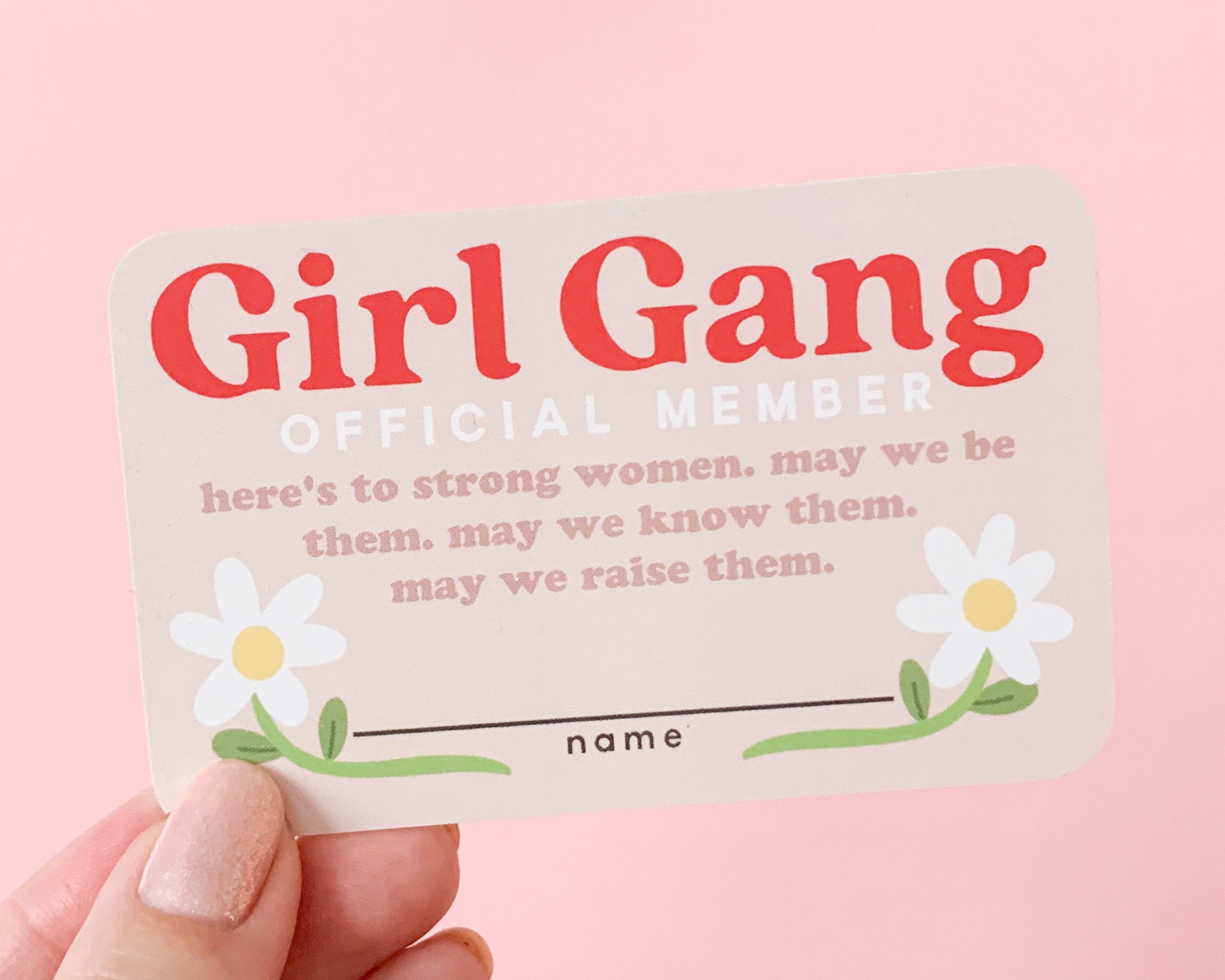 Girl Gang Membership Card Personalized Customizable Gift Cute | Etsy