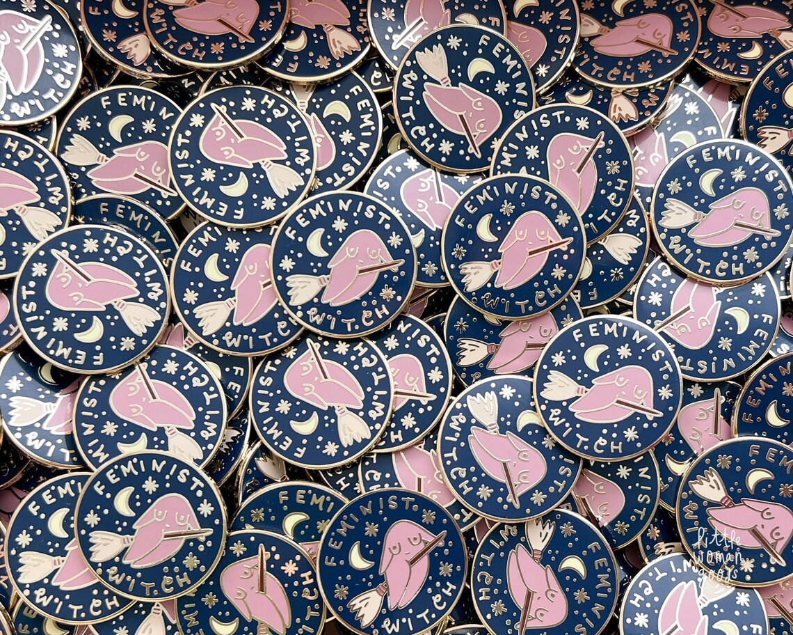Feminist Witch Enamel Pin Halloween Design Feminist Witch - Etsy