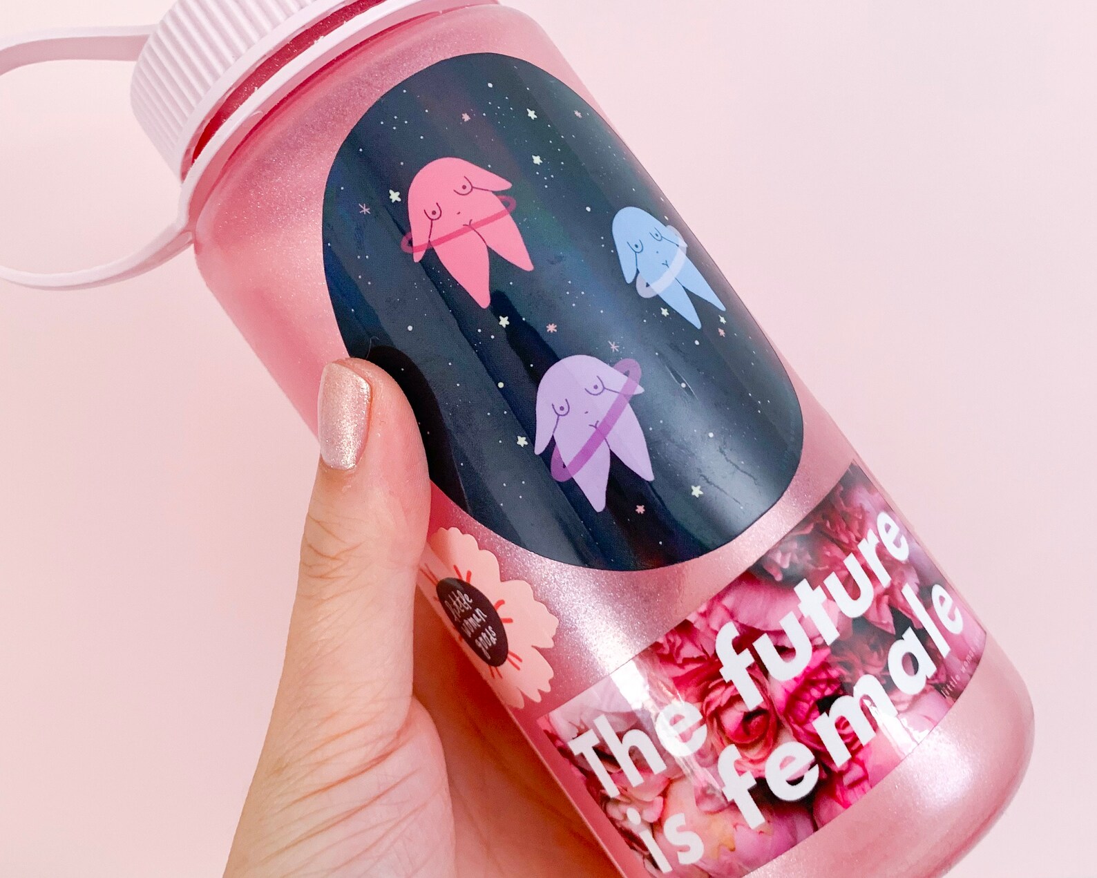 Feminist Vinyl Sticker the Future is Female Girl Power Pink Illustrated ...