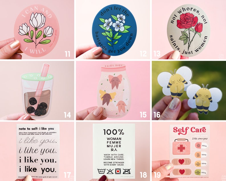 Feminist Sticker Pack Vinyl Illustrated Feminist Gift - Etsy