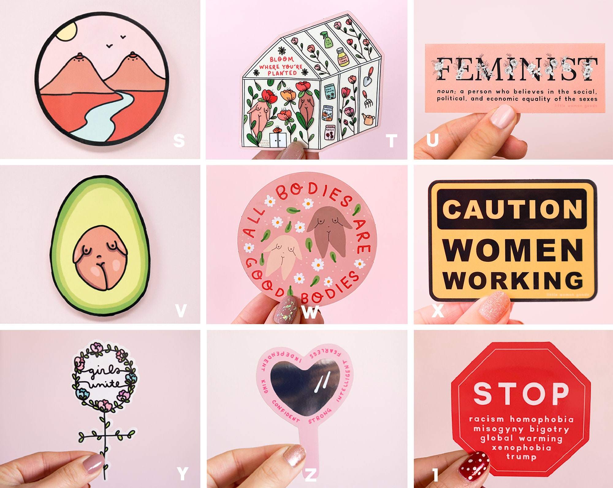 Feminist Sticker Pack Vinyl Illustrated Feminist T Etsy