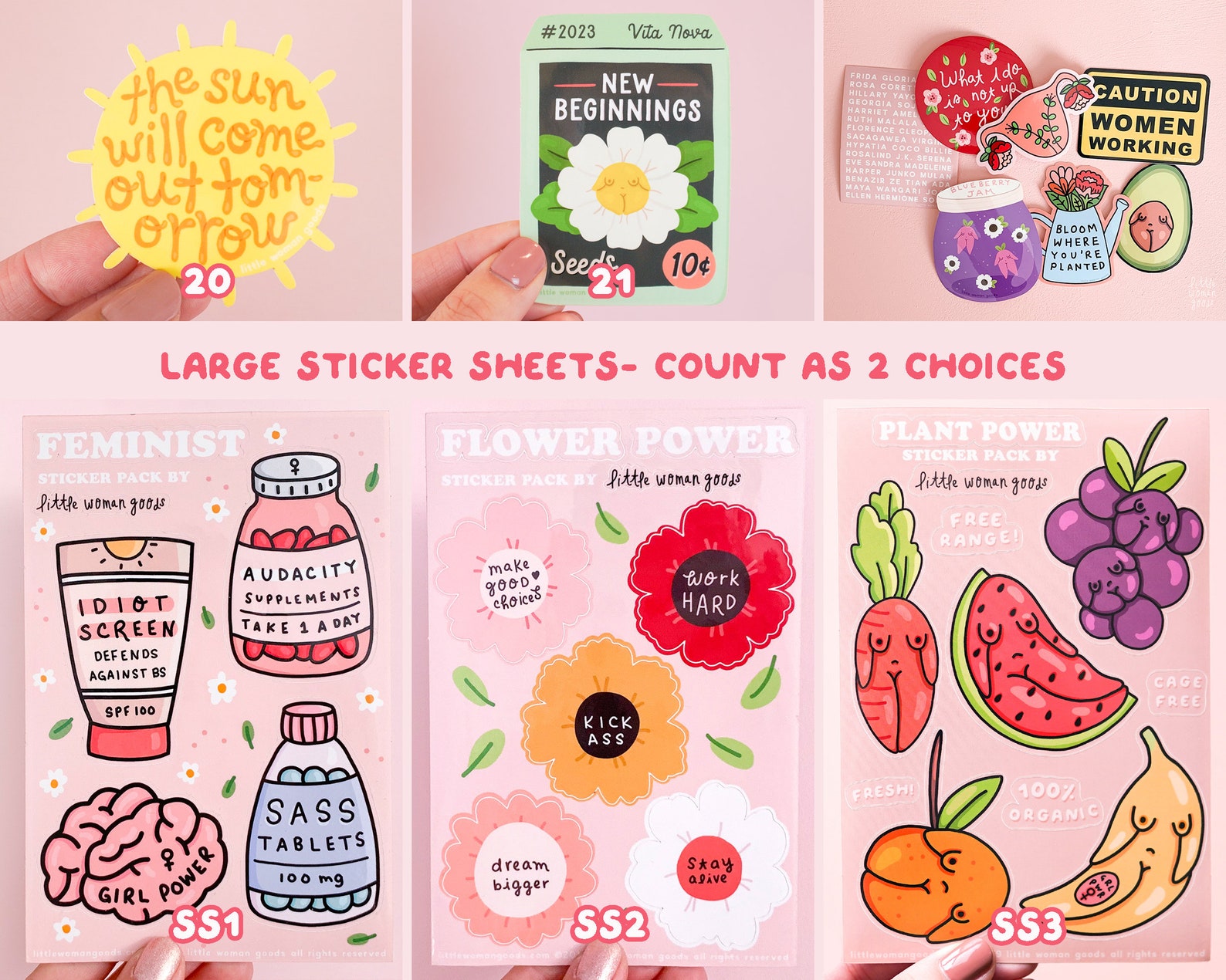 Feminist Vinyl Sticker Care Instructions 100% Woman Feminist Design ...