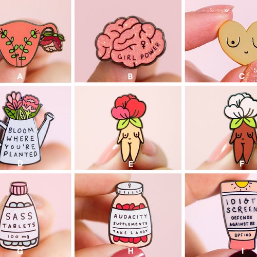 Feminist Enamel Pin Set Feminist Gift Cute Enamel Pins Garden - Etsy