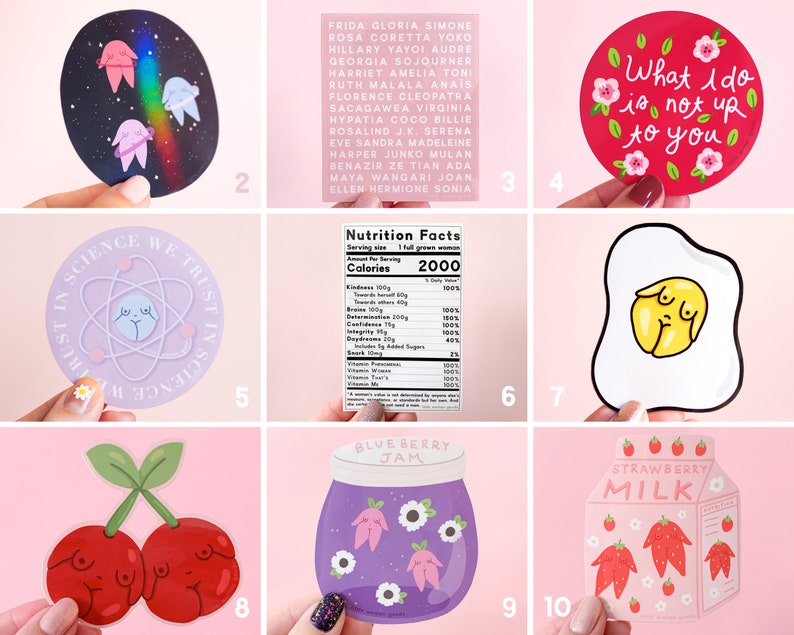 Feminist Sticker Pack Vinyl Illustrated Feminist Gift - Etsy
