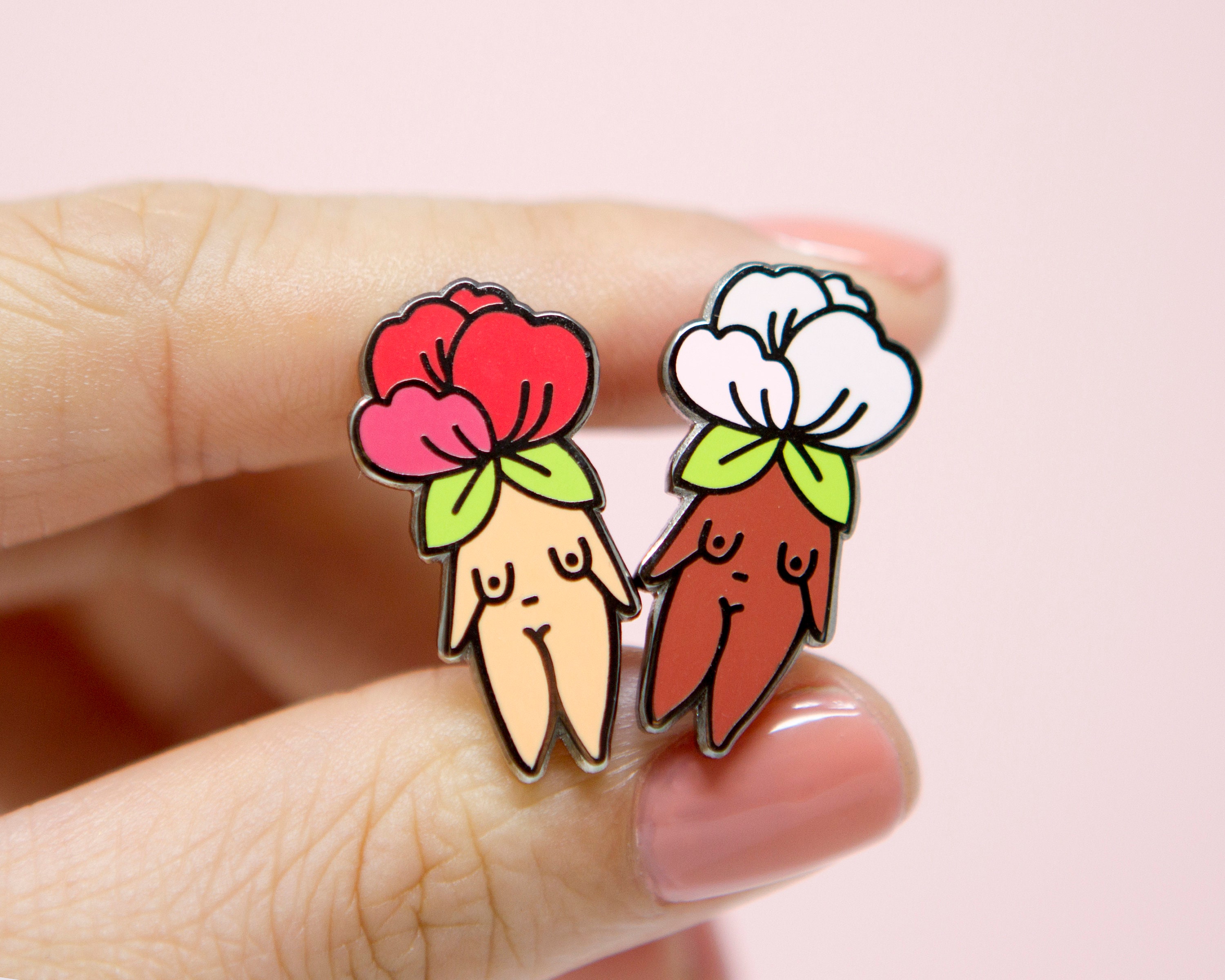 Feminist Enamel Pin Flower Girl Body Positive Bachelorette Etsy