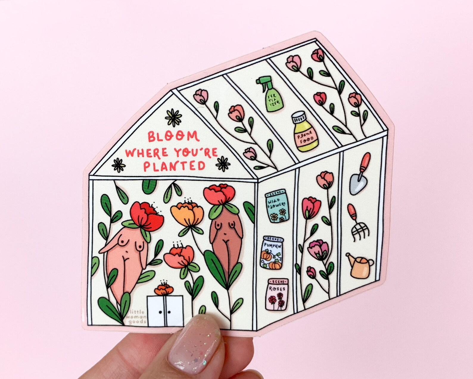 Greenhouse Vinyl Sticker- Bloom Where You're Planted Motivational ...