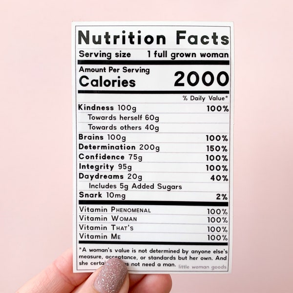 Funny Nutrition Label Sticker - Etsy