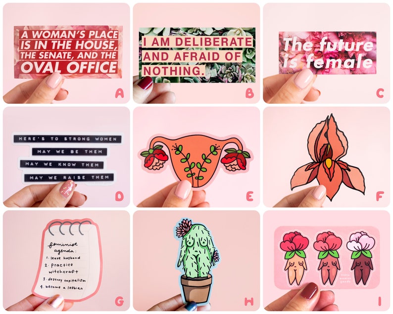 Feminist Sticker Pack Vinyl Illustrated Feminist T Etsy De