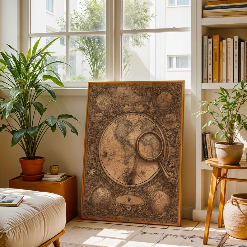 Vintage World Map Poster, Antique Map Wall Art, Historical Geography Print, Old World Decor ...