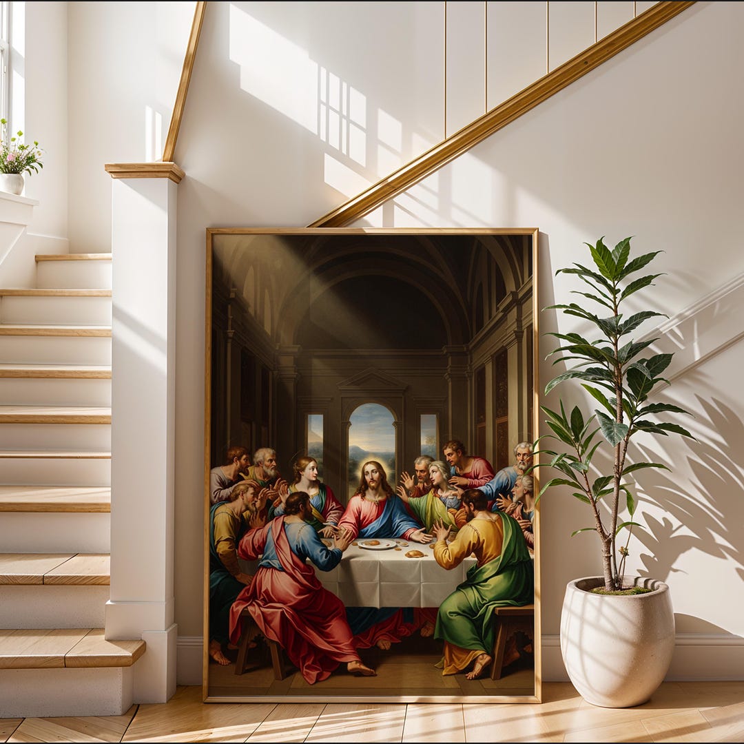 The Last Supper Religious Wall Art, Jesus and Disciples Artwork ...