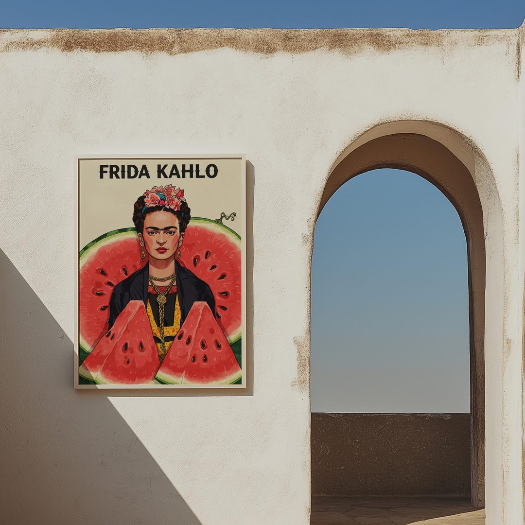 Frida Kahlo Watermelon Poster, Mexican Art Print, Colorful Latin Wall ...