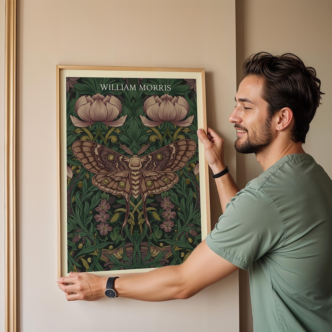 William Morris Print, Moth Wall Decor, Butterfly Art Print, Vintage ...