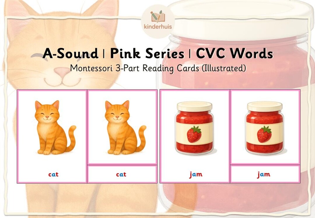 A-sound | Pink Series | CVC Words | Montessori 3-part Nomenclature ...