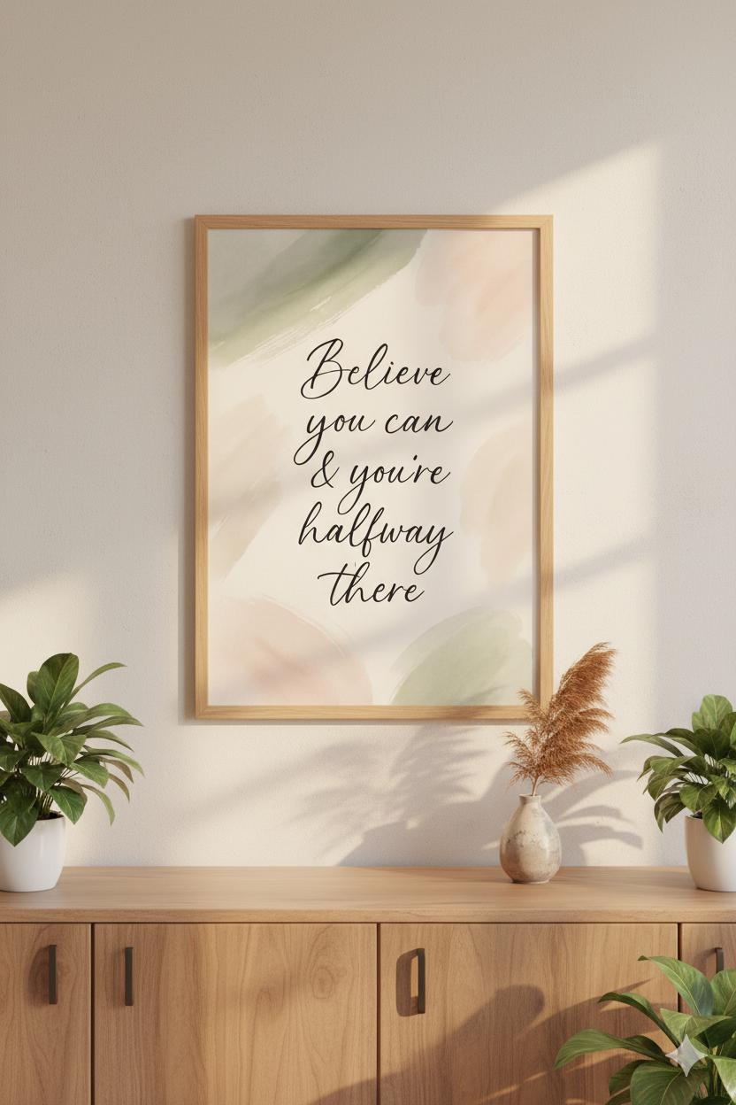Believe You Can Motivational Wall Art Print , Motivational Print ...
