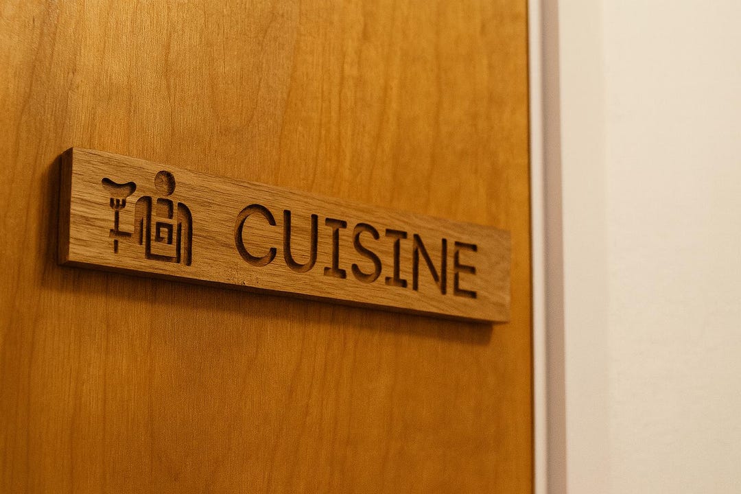 Wooden Nameplate – Solid French Oak – Engraved Room Names (kitchen ...