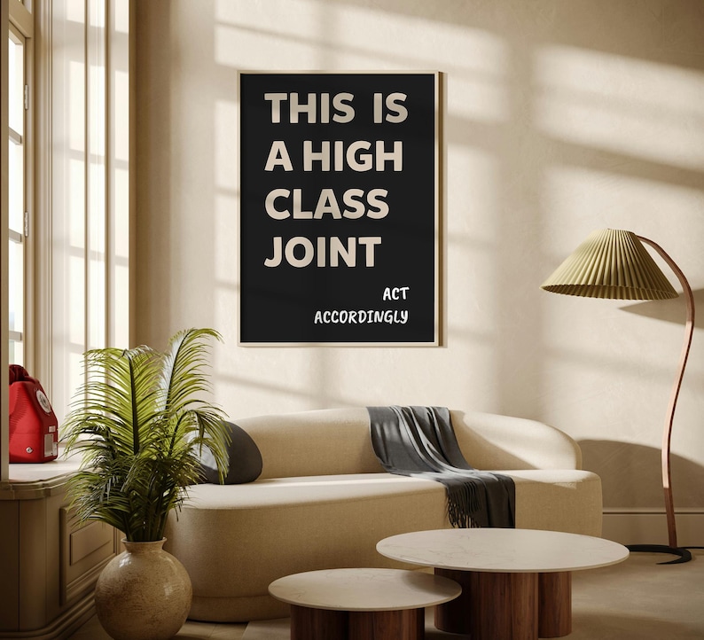 Funky Wall Art: High Class Joint Print, Quirky Home Decor (digital ...