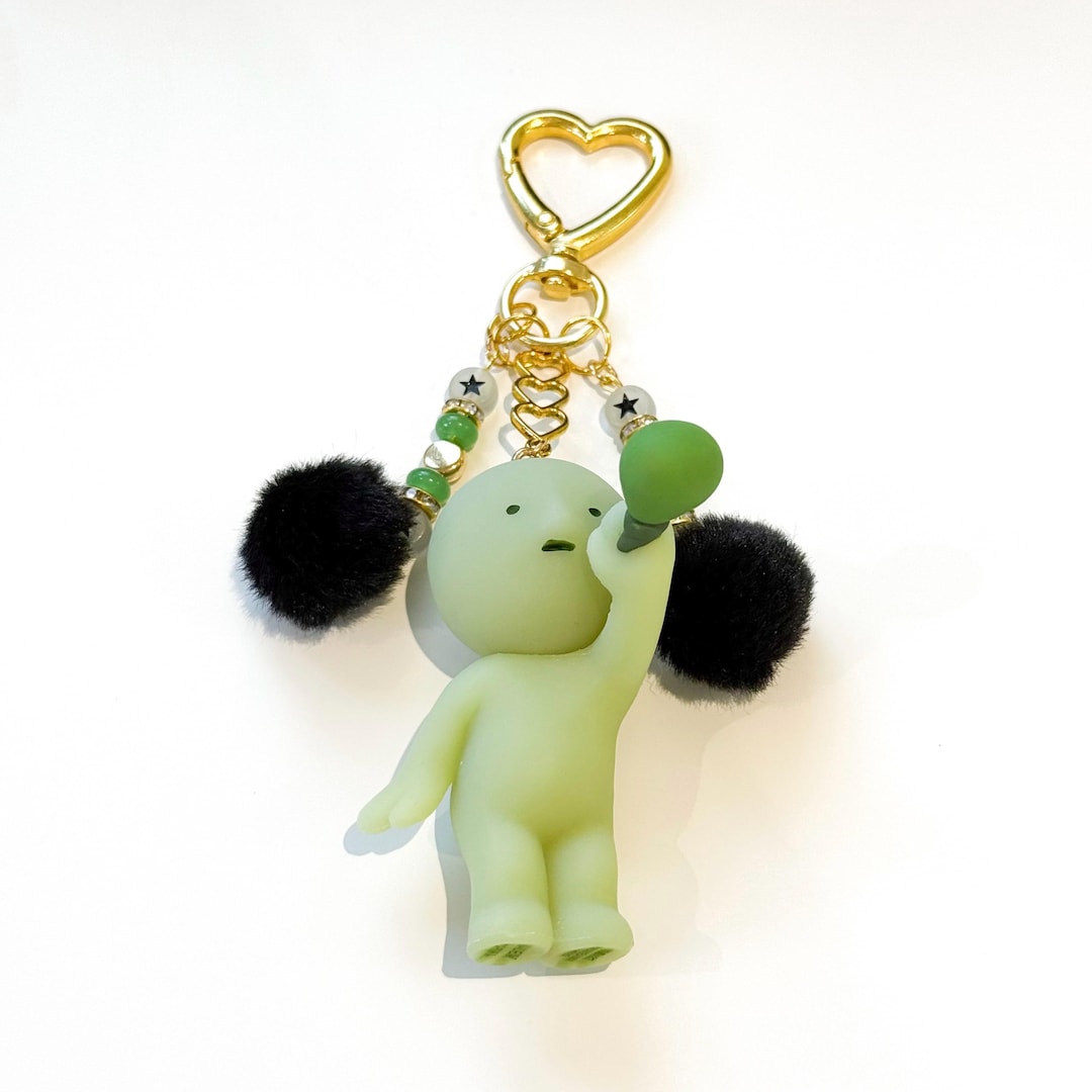 Smiski Keychain, Green Smiski, Bag Charm, Trinket Charm - Etsy
