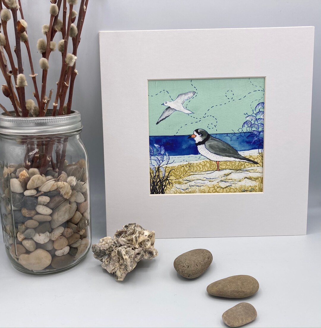 Piping Plovers Art Print: Montrose Beach Love Birds Collage, Matted - Etsy