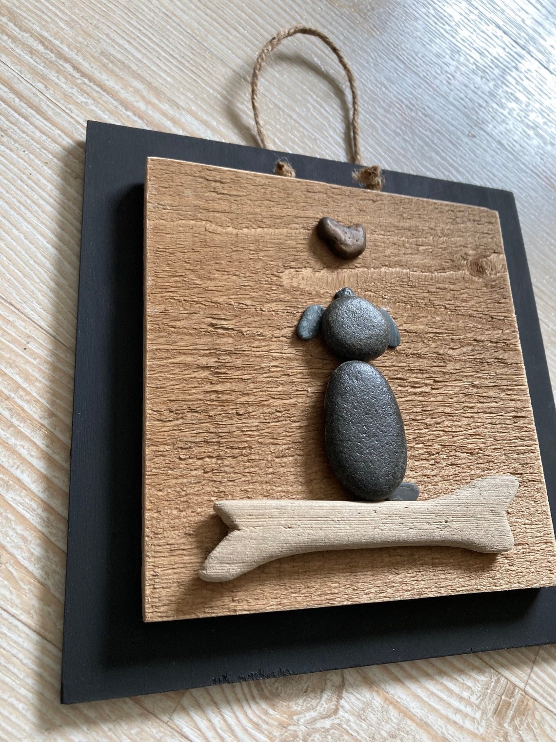 Black Dog // Pebble Art // Rock Art - Etsy
