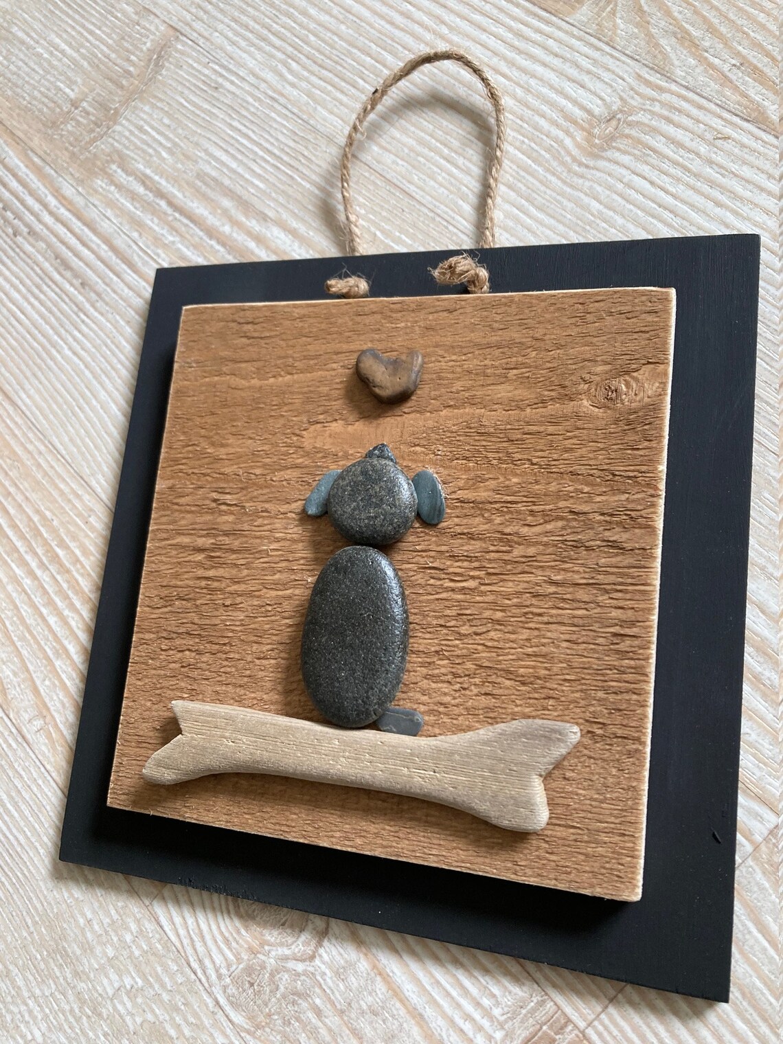 Black Dog // Pebble Art // Rock Art - Etsy