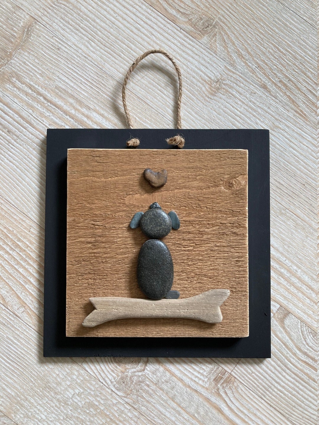 Black Dog // Pebble Art // Rock Art - Etsy