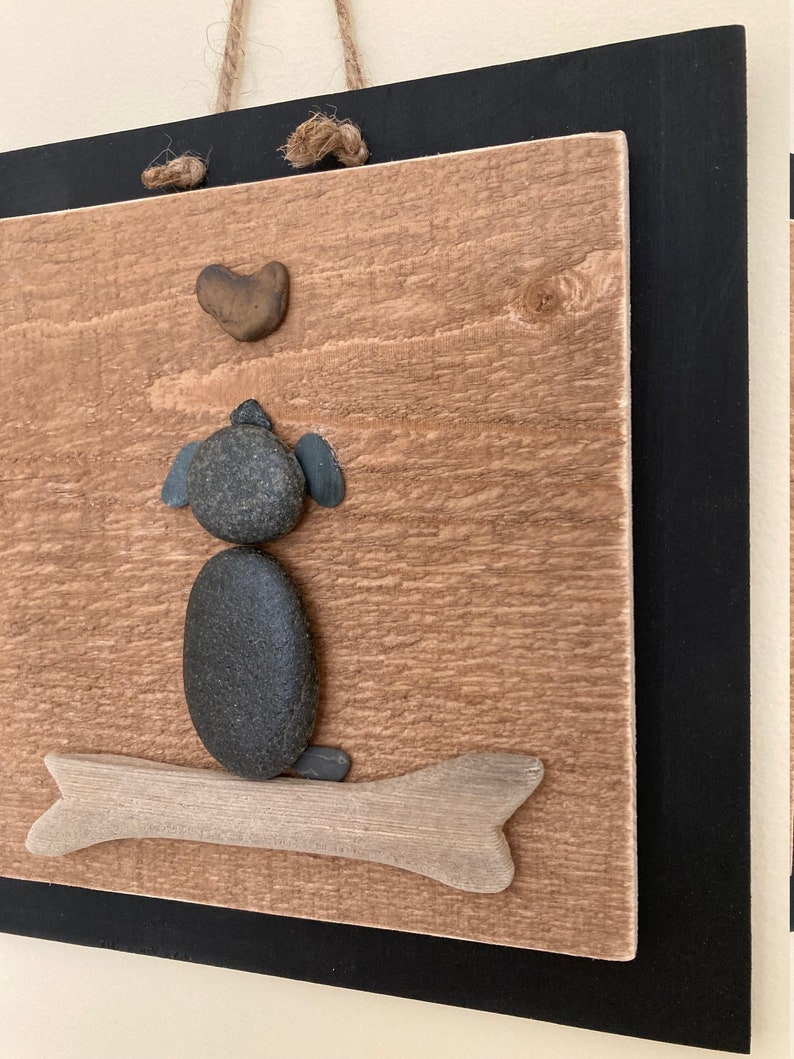 Black Dog // Pebble Art // Rock Art - Etsy