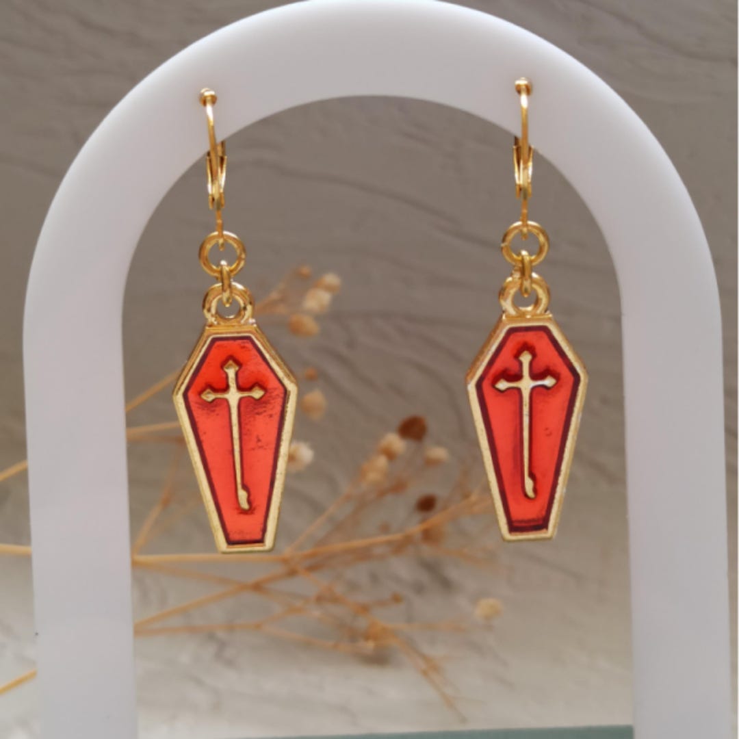Coffin Dangle Earrings: Gothic Halloween Jewelry - Etsy