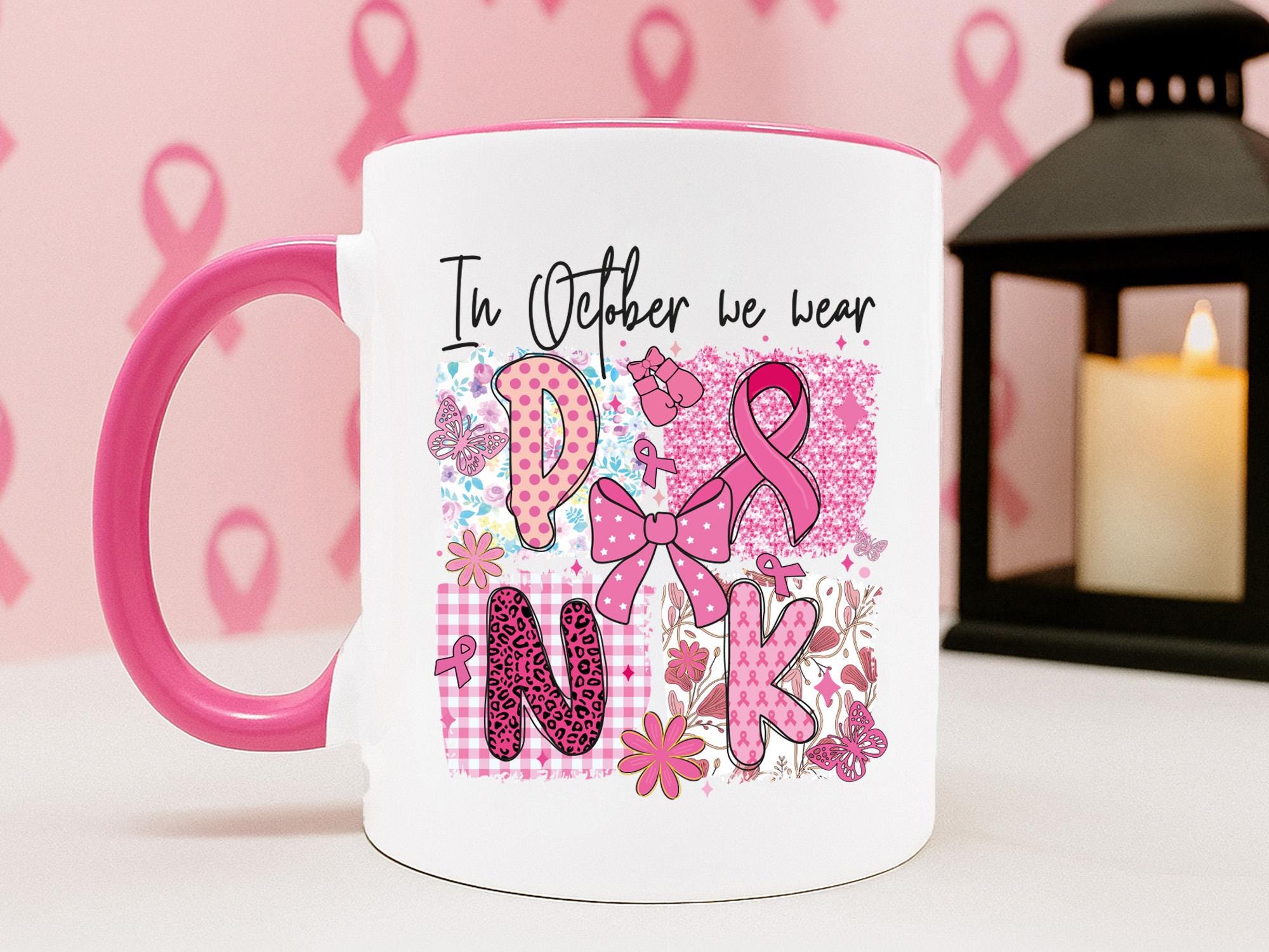 Preppy Breast Cancer Awareness PNG Sublimation: in October We Wear Pink ...