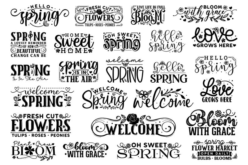 Spring Farmhouse Sign SVG Bundle: Floral Rustic Farmhouse Decor Designs ...