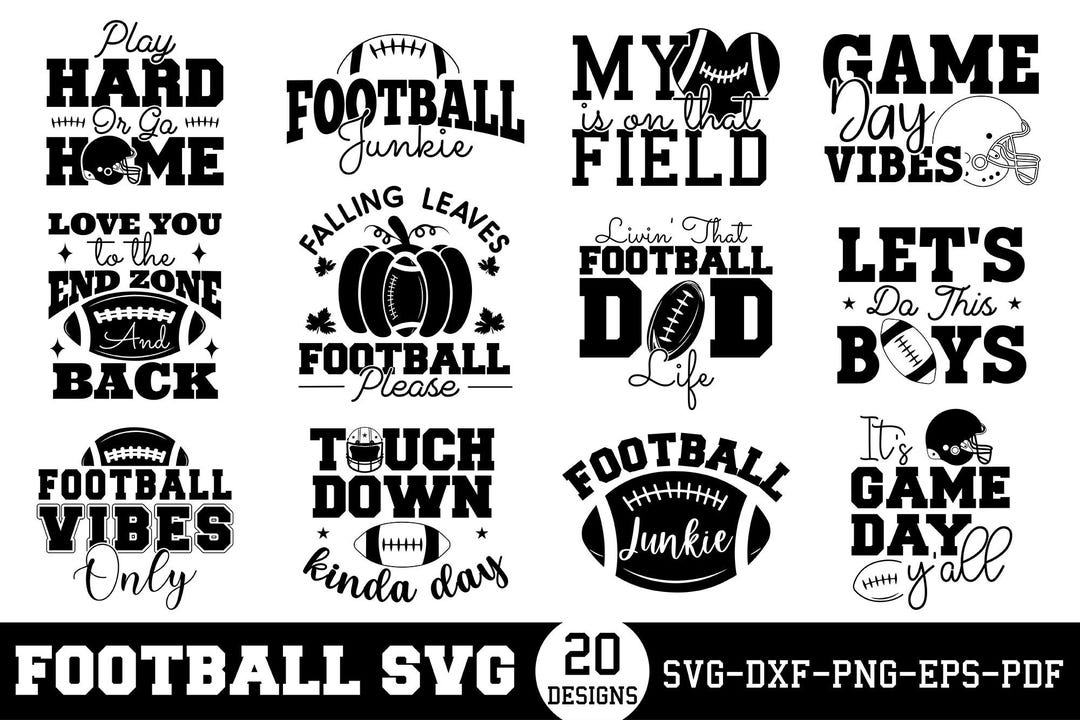 Football SVG Bundle: Football Mom, Dad, Funny Game Day Shirt Designs - Etsy