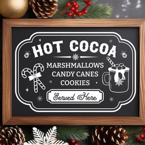 Hot Cocoa Sign SVG Bundle: Old Fashioned Christmas, Winter Farmhouse ...
