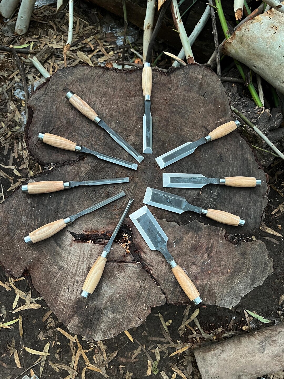 Hand-forged Woodworking Carving Chisels – 1095 Steel Blades, Ergonomic ...
