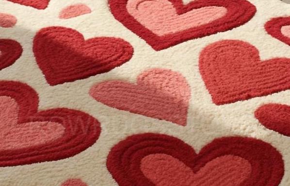 Hand-tufted Wool Heart Rug: Red & Pink Love Carpet - Etsy