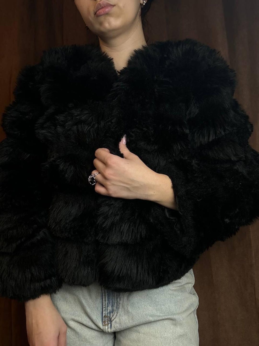 Vintage Opium Fuzzy Fur Owens Style Furfaux Y2k Jacket - Etsy