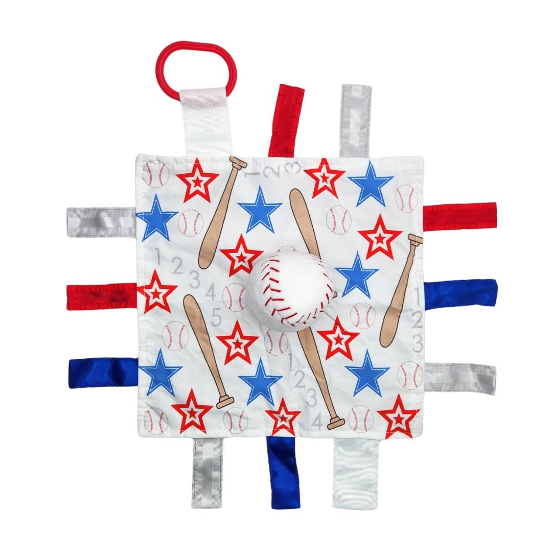 Baseball Lovey: Sensory Tag Toy, Baby Sports Gift (10x10 Inch) - Etsy