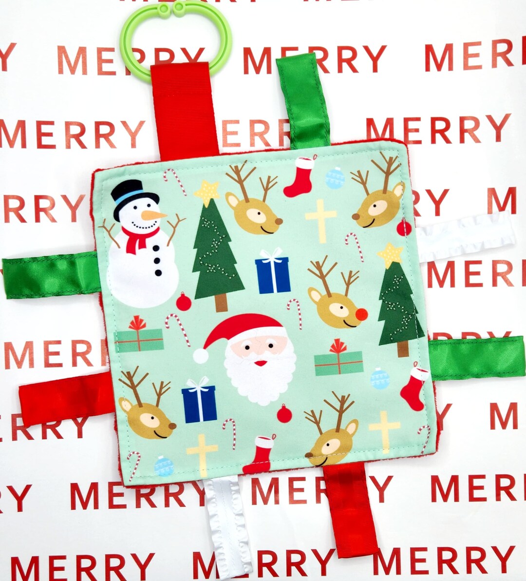 Christmas Kris Kringle Crinkle Sensory Square 8" X 8" Baby's First ...