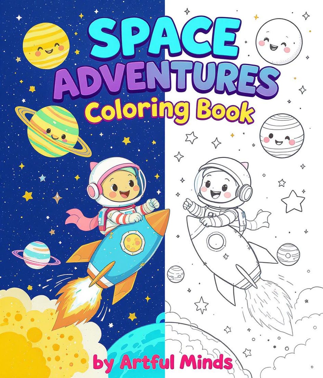 Space Adventures Kids Coloring Book | Printable Outer Space Coloring ...
