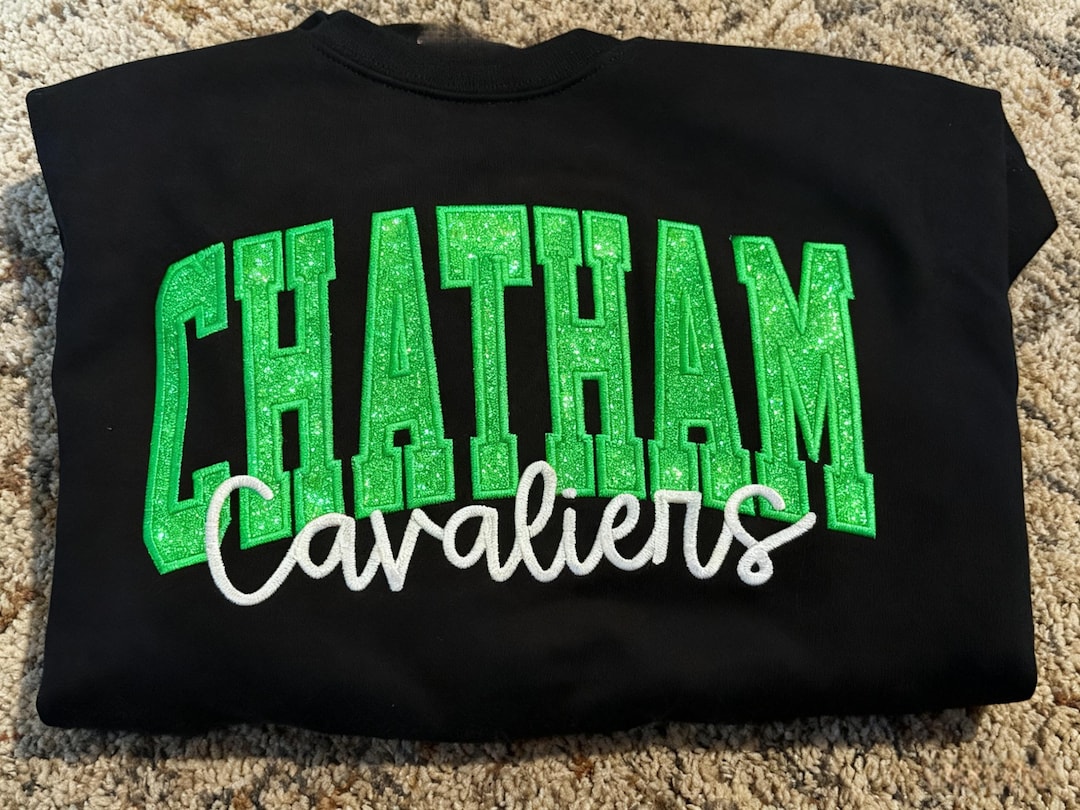Custom School Spirit Glitter Appliqué Sweatshirt | Personalized Mascot ...