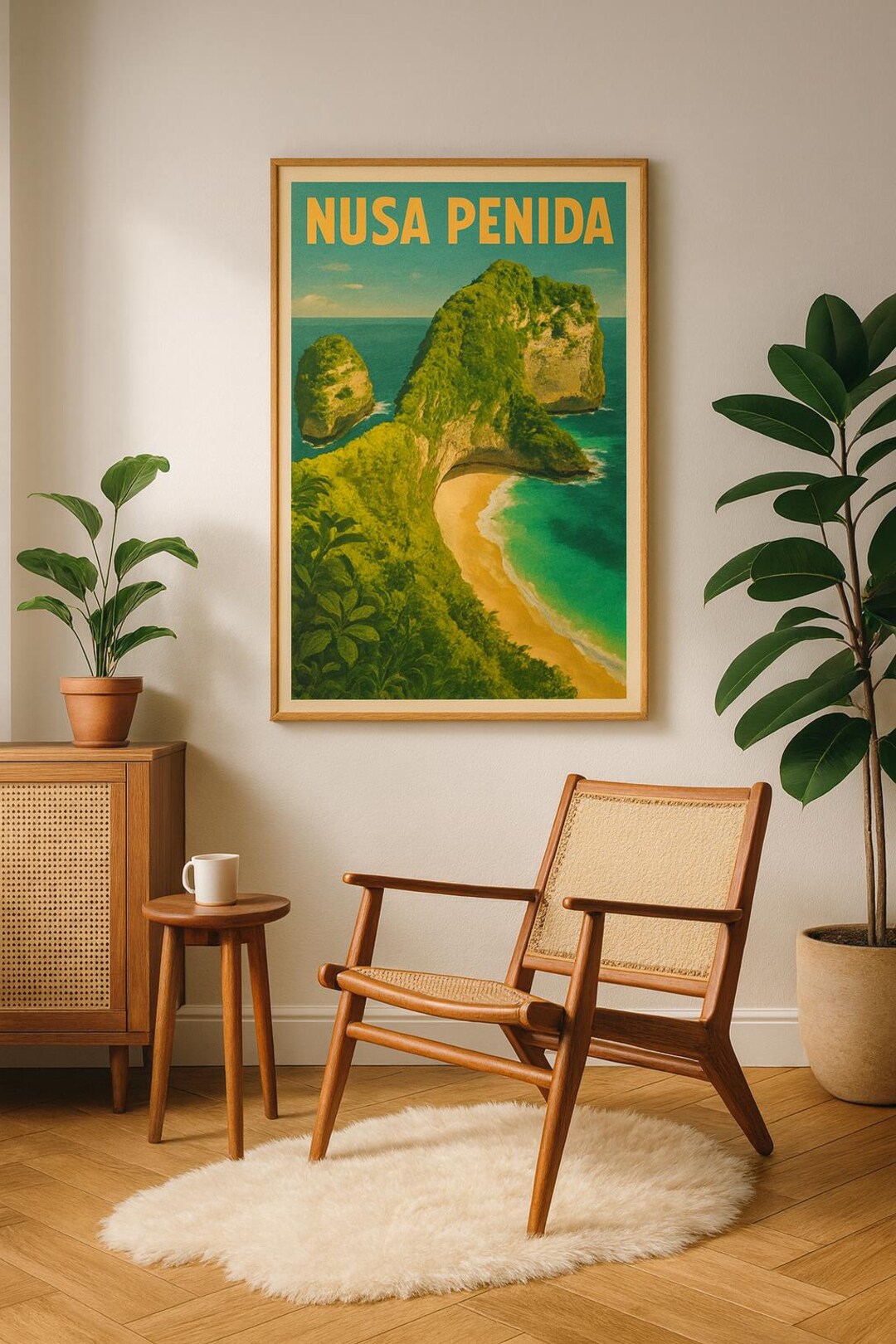 Nusa Penida Bali Vintage Travel Poster: Retro Island Wall Art (digital ...