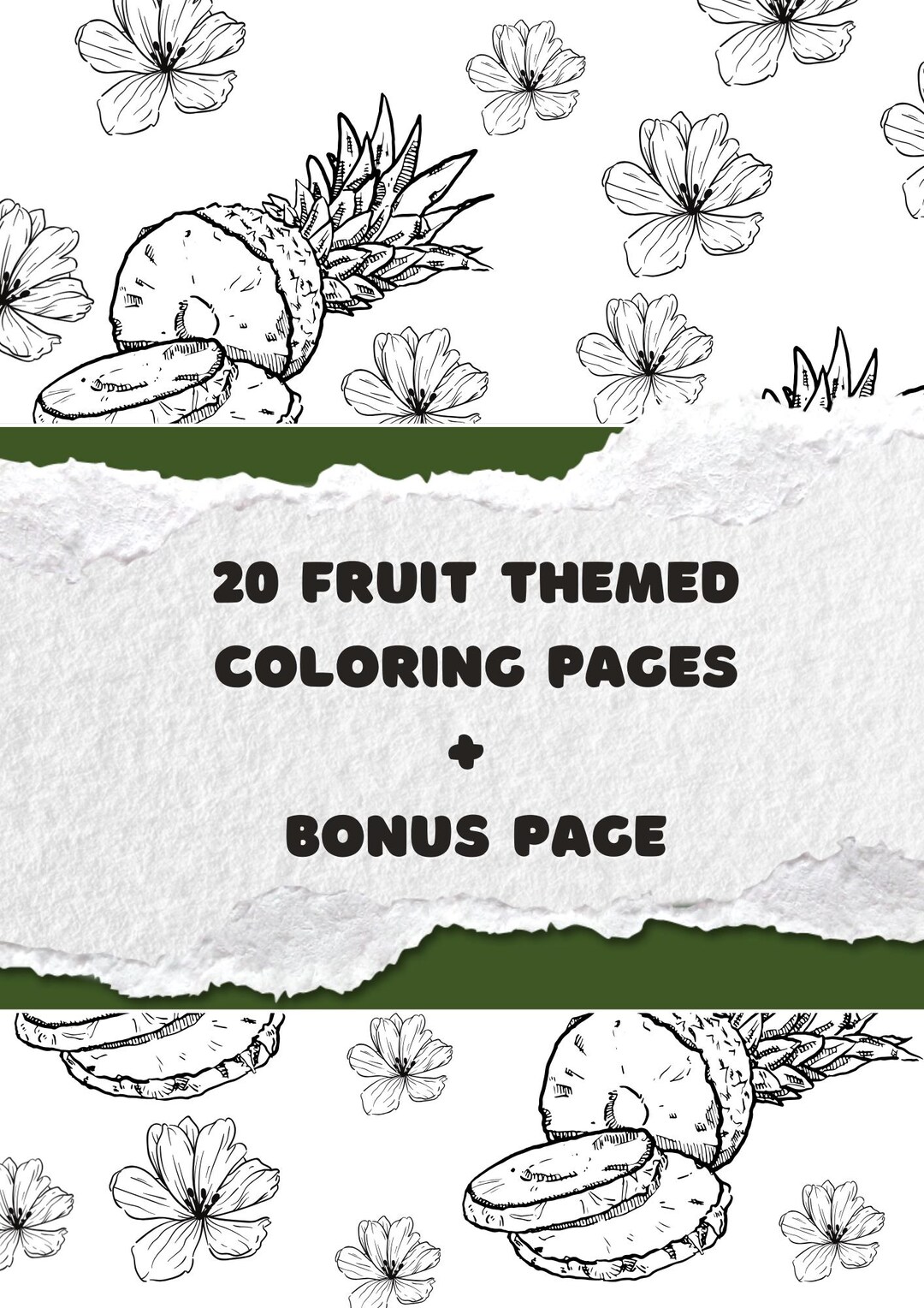 Fruit Coloring Pages: 20 Fun Designs + Bonus Page (digital Download A4 ...