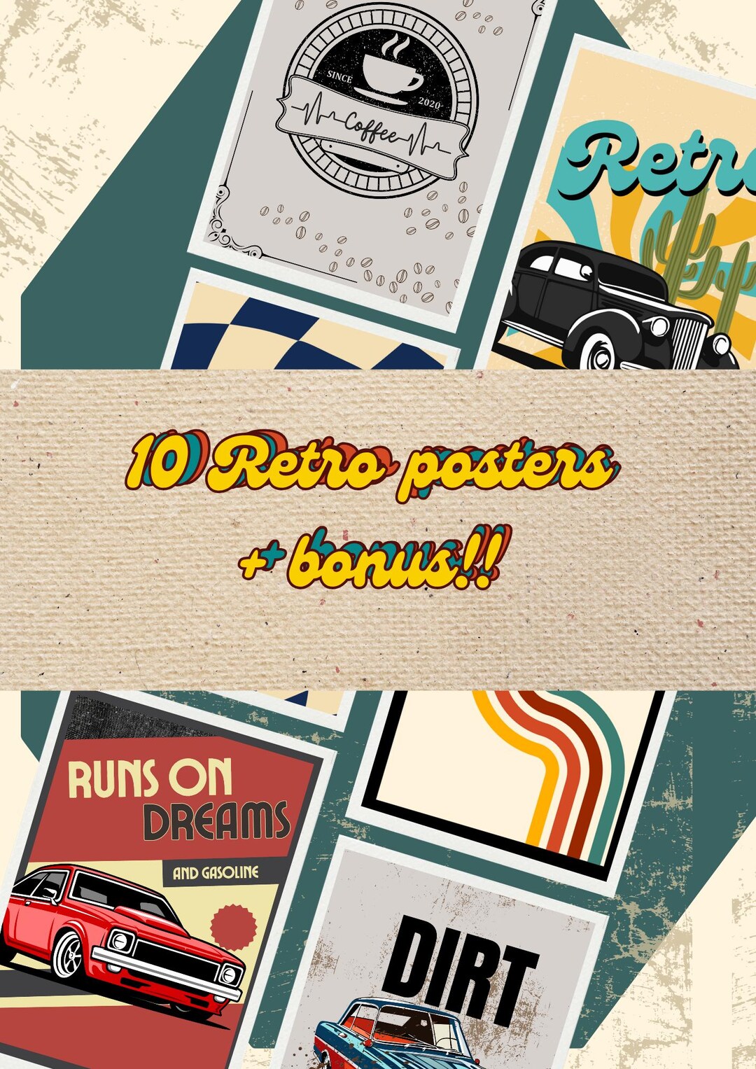 Retro Poster Set: Mid-century Modern Wall Art (digital Download, PDF ...