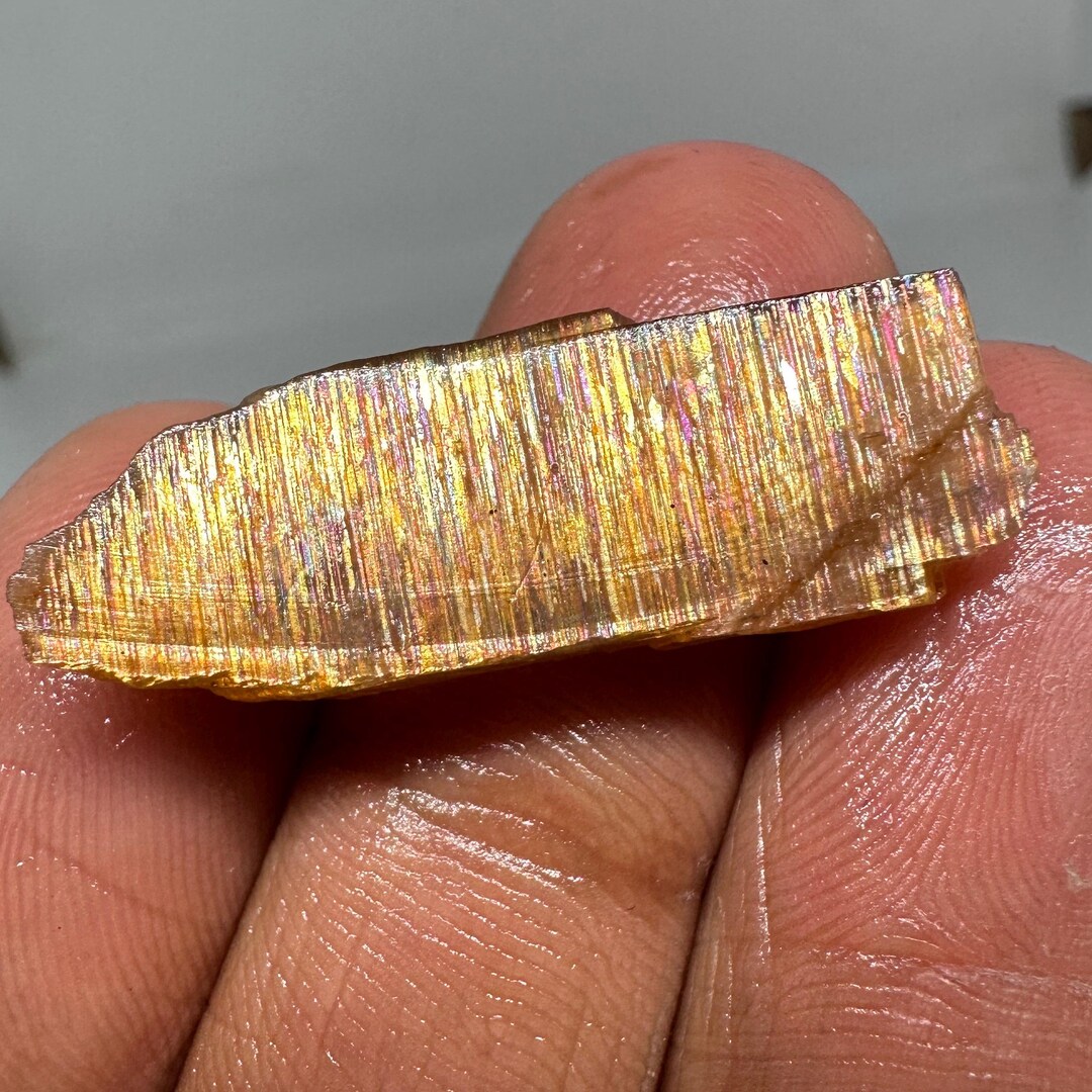 Golden Schiller Sunstone Rough Slice | High Flash Natural Sunstone Raw ...