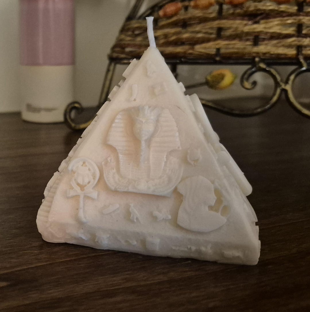 Egyptian Pyramid Candle in Natural Wax Without Paraffin. Handmade for ...