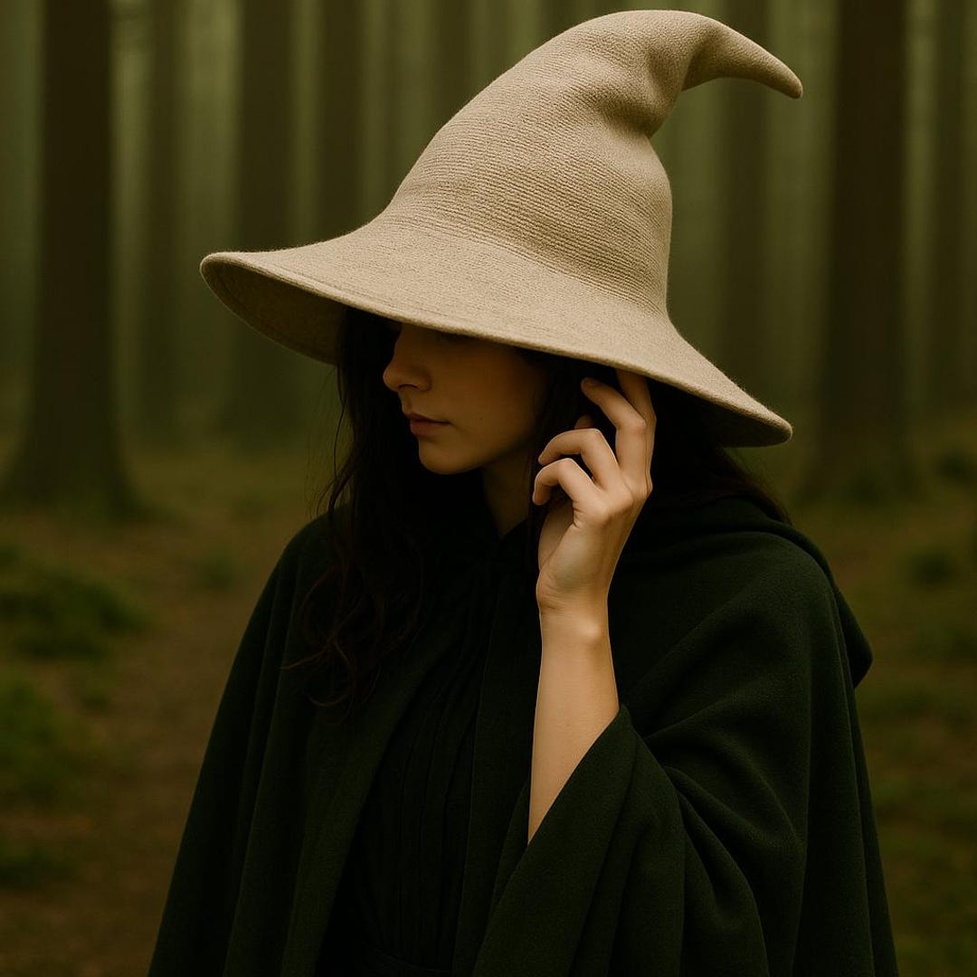 Vintage Ren Faire Witch Hat for Women – Handmade Gothic Halloween Hat ...
