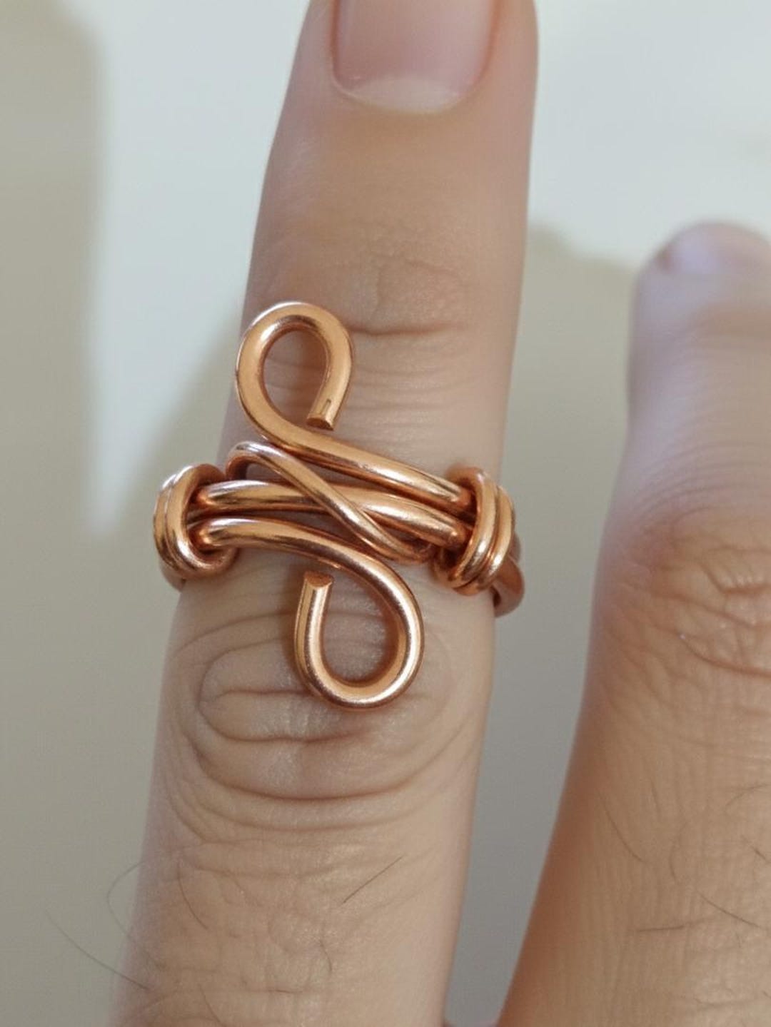 Handmade Wire Wrapped Solid Copper Ring, Minimalist Band ,infinity ...