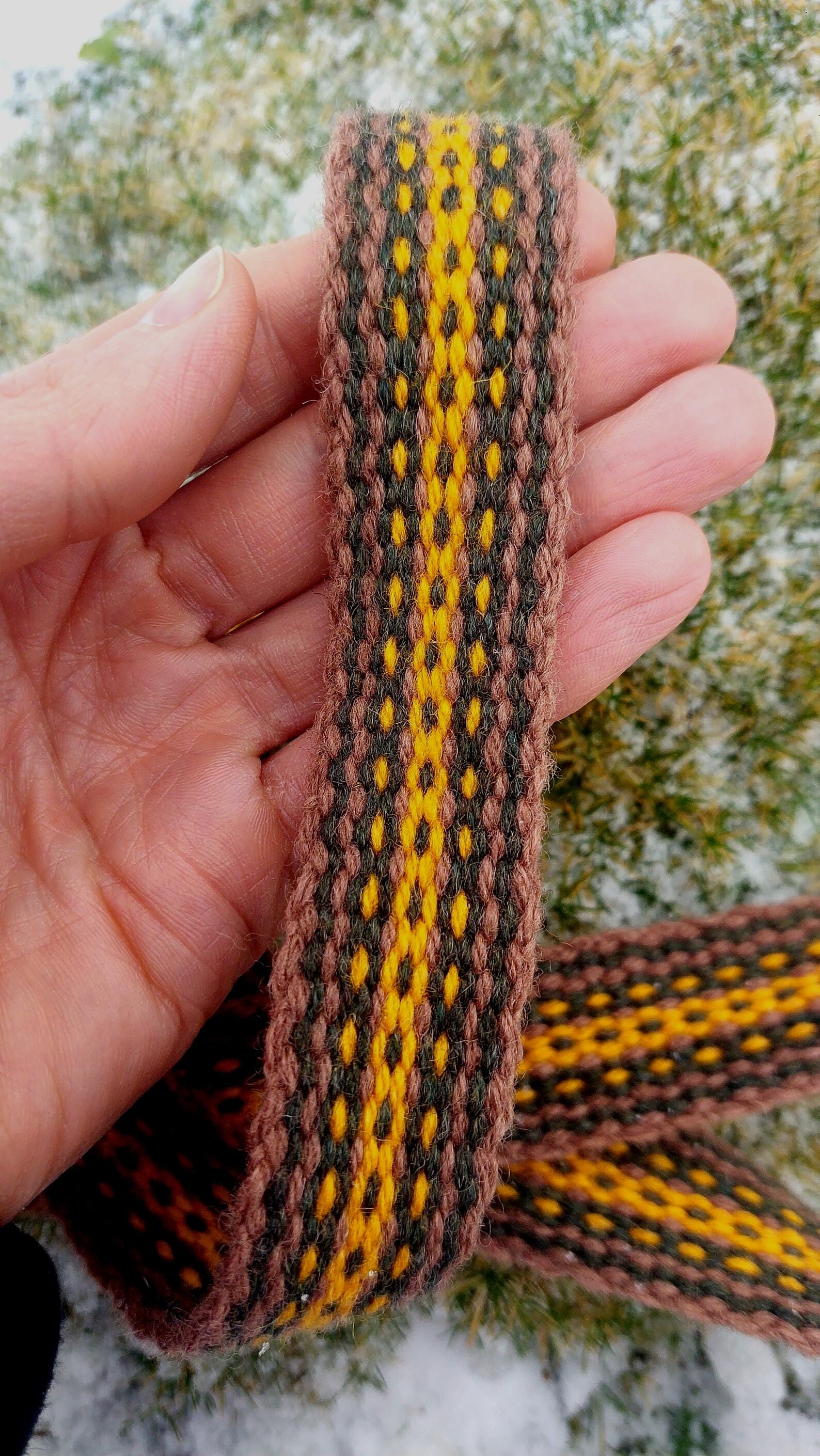Rigid Heddle Woven Wool Band – Handmade Trim for Costumes, Crafts ...