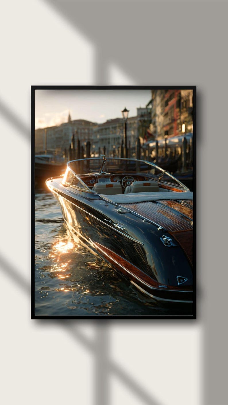 Colour Riva Style Boat Photography Prints – Set of 2 | Coastal, Old ...