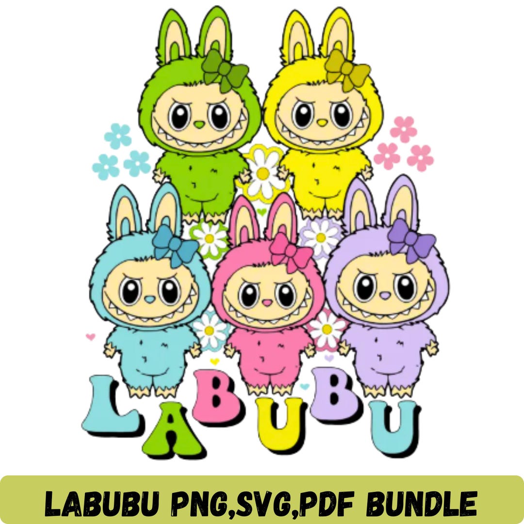 Labubu PNG Clipart Bundle, Labubu Png, Kawaii Monsters Cliparts, Labubu ...
